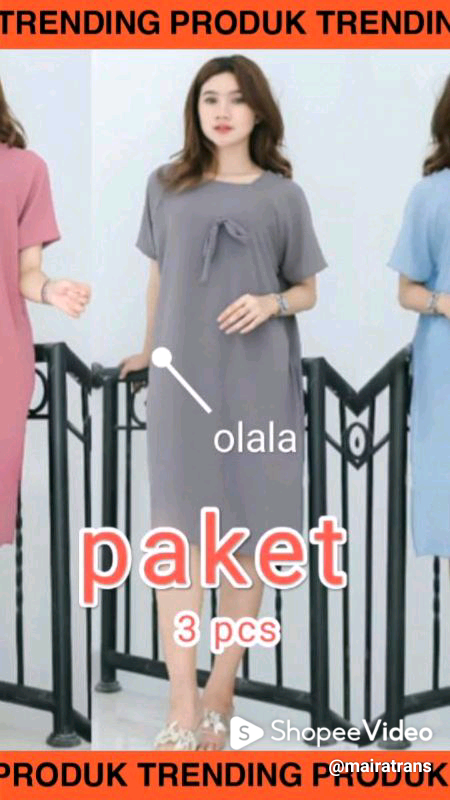 paket usaha 3 pcs daster crinkle airflow | Shopee Video Indonesia