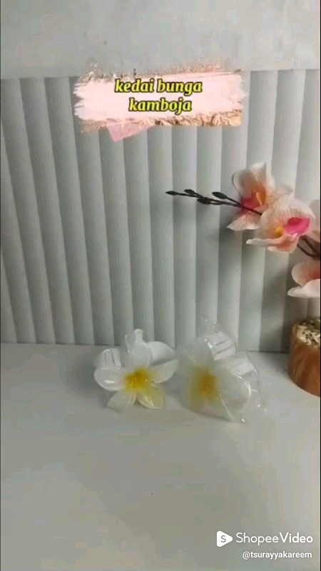 jepit rambut bunga kamboja | Shopee Video Indonesia