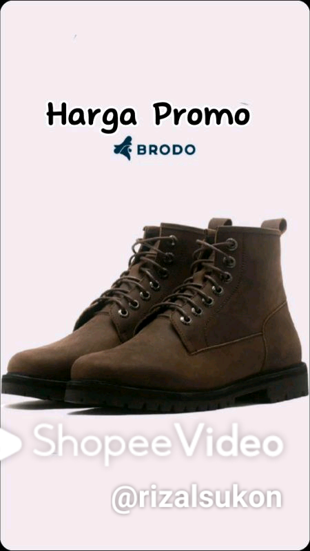 Sepatu BRODO Montaga Boots Dark Choco | Shopee Video Indonesia