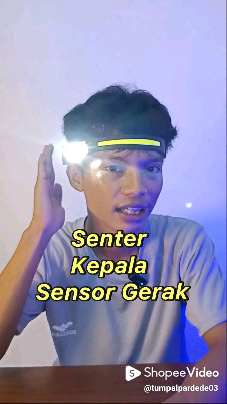 senter kepala led bisa pakai sensor gerak untuk on off nya | Shopee ...
