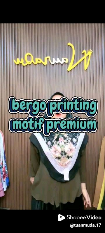 bergo motif printing | Shopee Video Indonesia