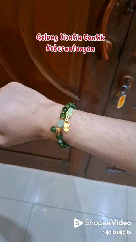 Gelang Manik-Manik Hijau Keberuntungan Liontin Cantik | Shopee Video ...